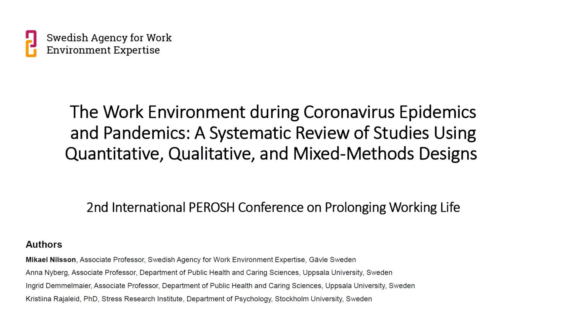 The Work Environment during Coronavirus Epidemics and Pandemics: A ...