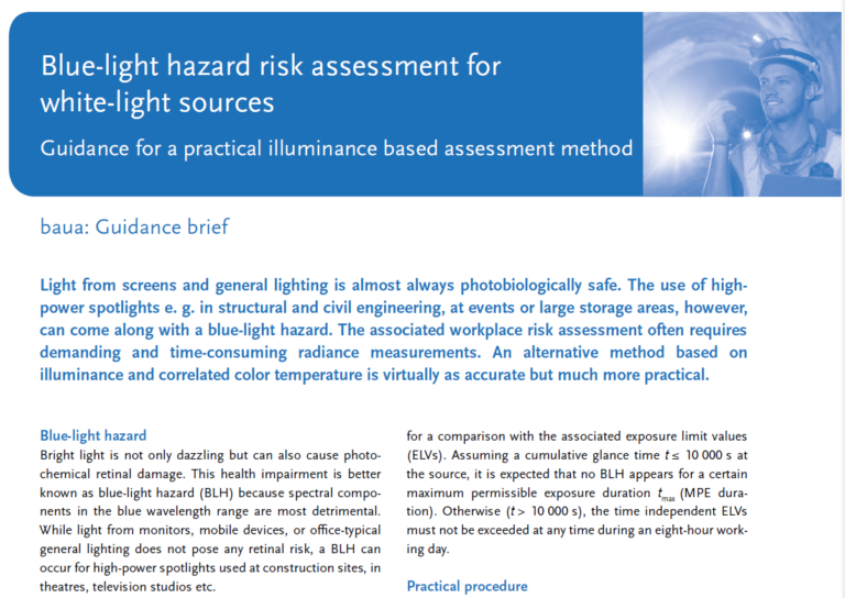 Practical guide: Blue-light hazard risk assessment for white-light ...