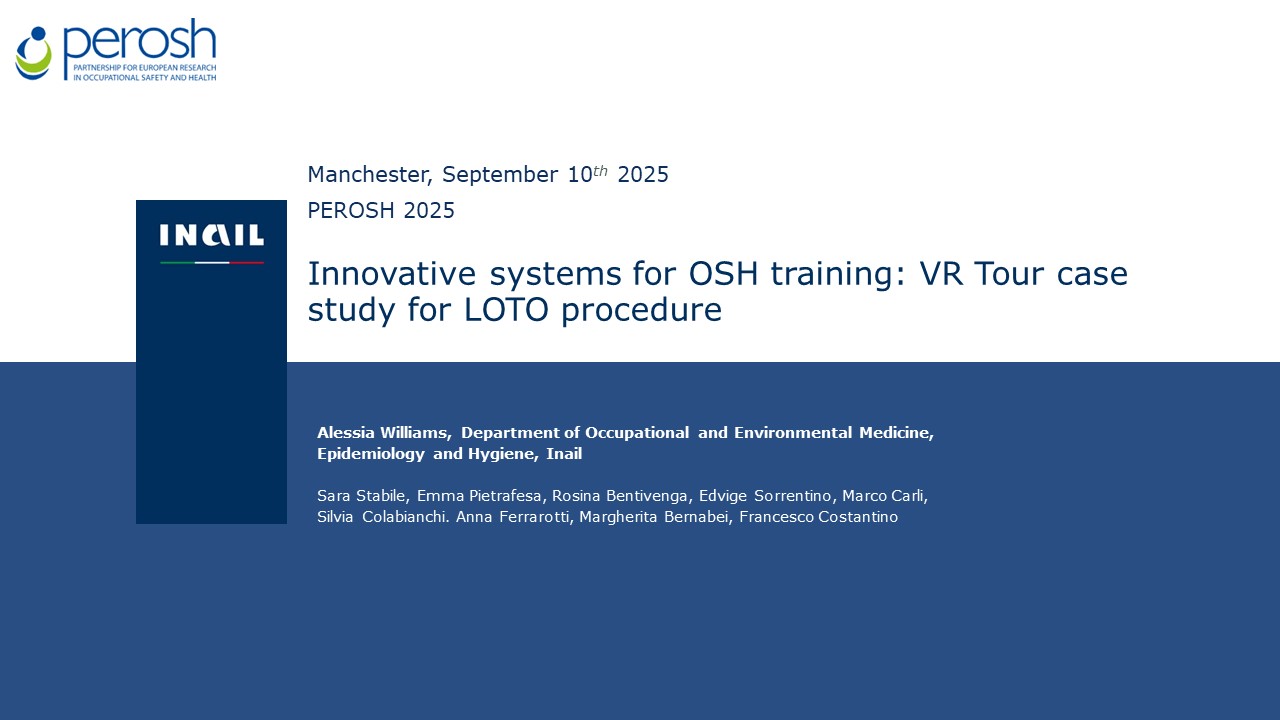 Innovative systems for OSH training: VR Tour case study for LOTO ...